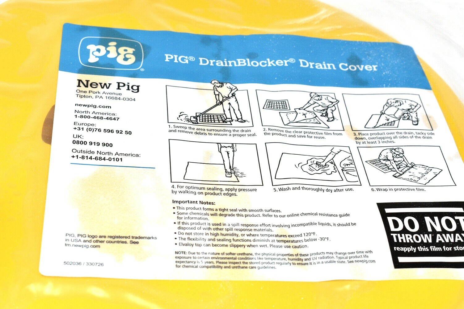 Pig PLR412 Drain Blocker Drain Cover | New Pig Round Drains up to 6 ...