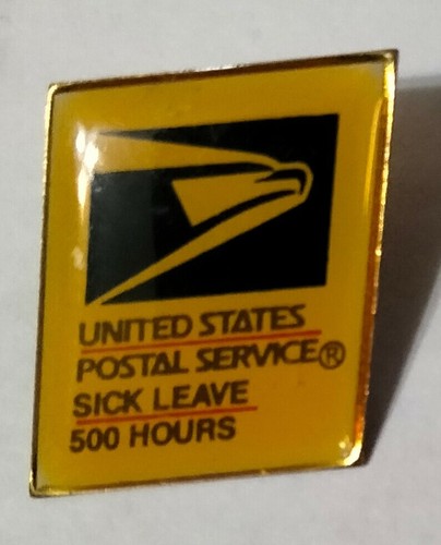 VTG USPS USA Postal Service Sick Leave 500 Hours Award Enamel Lapel or ...