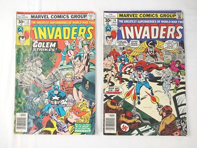 The Invaders #13 #14 Bronze Age Lot (1977 Marvel Comics) Namor Golem ...