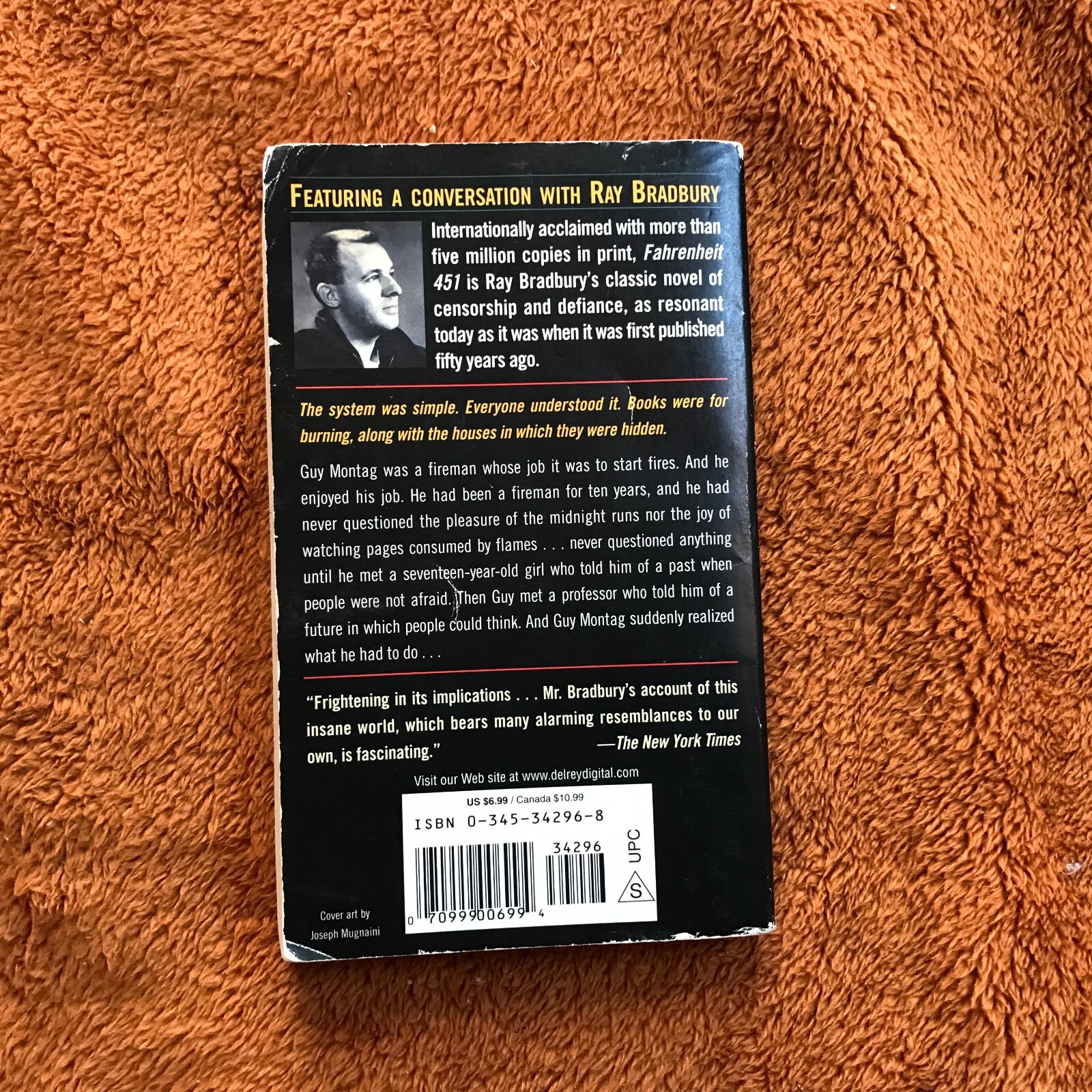 pb book ray bradbury fahrenheit 451 vintage paperback del rey 50th ...