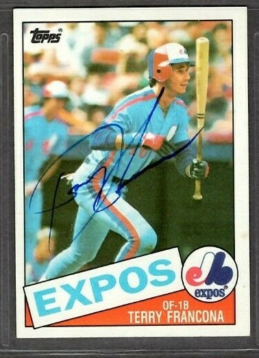 1985 Topps #578 Terry Francona Expos Baseball Signed Autograph (Q2 ...