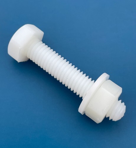 M3 M4 M5 M6 M8 M10 NYLON PLASTIC HEX BOLT FULLY THREADED SCREWS NUTS ...