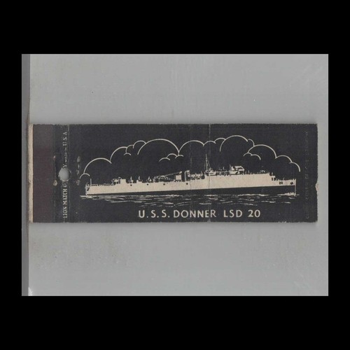 Full Length Matchbook Cover Navy Ship USS Donner LSD-20 | eBay