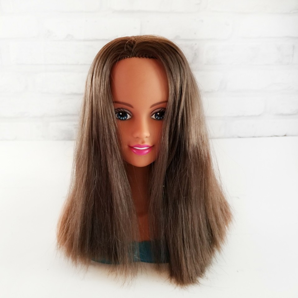 Barbie Styling Head Brunette Long Hair Mattel 1990 Doll Bust | eBay