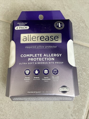 Allerease Complete Allergy Protection Zipped Pillow Protector 2pk Standard/Queen | eBay
