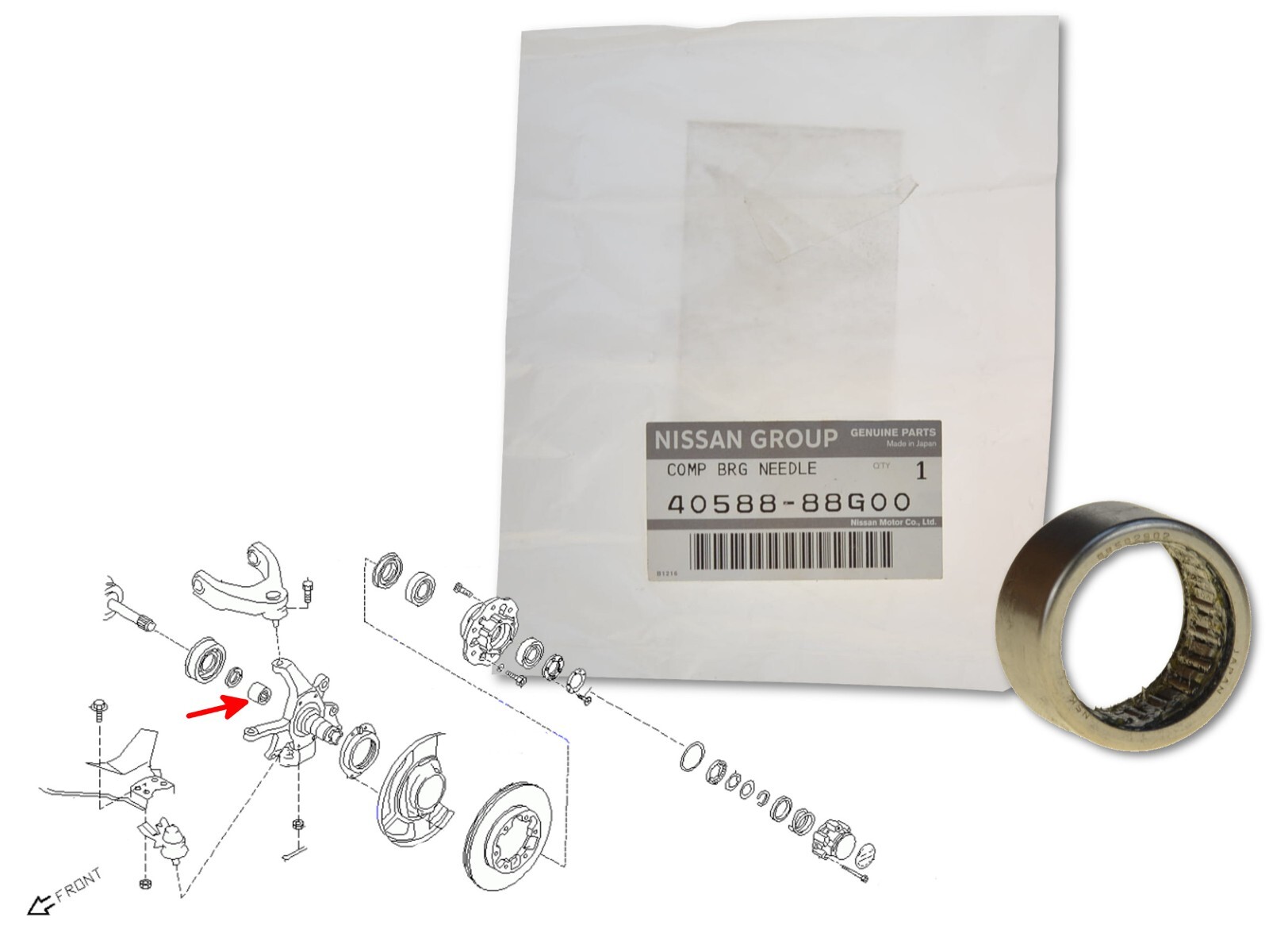 Front Axle Shaft Knuckle Bearing 40588-88G00 OE for Nissan Pick-Up ...