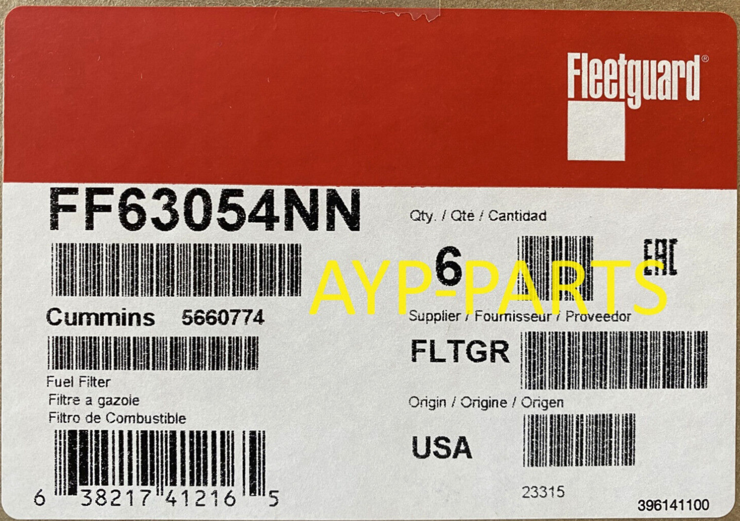 FLEETGUARD FF63054NN - Cross reference fuel filters