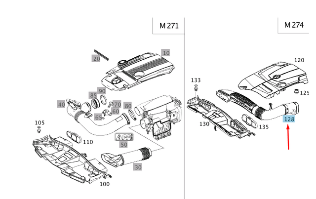 MERCEDES-BENZ E W212 Air Intake Hose A2740900400 GENUINE for sale ...