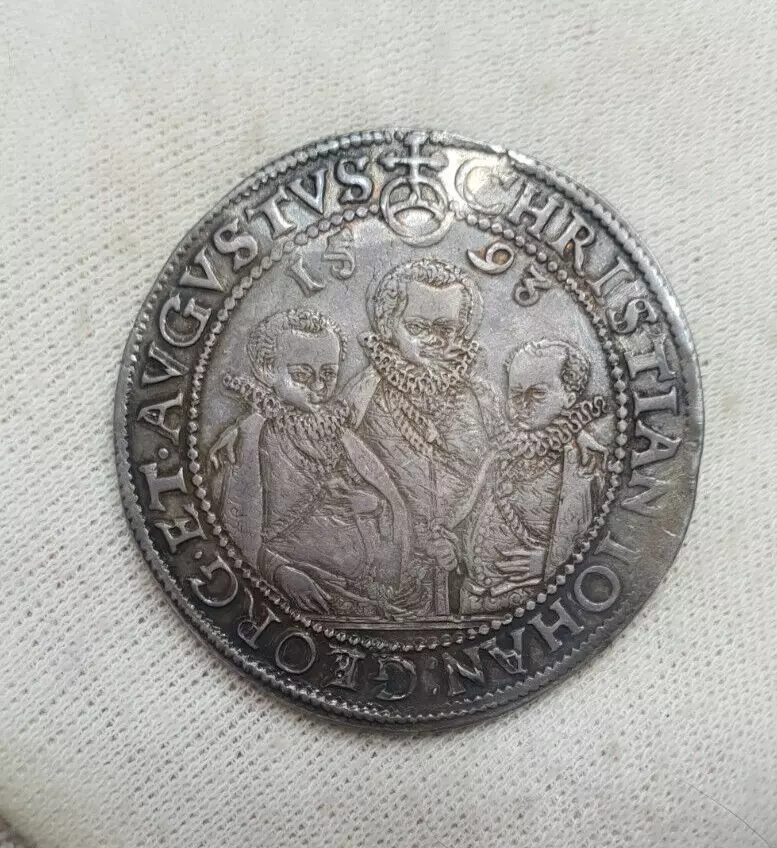 Saxony 1593 Unc 1 Thaler Silver Coin 3 Brothers Double Struck Germany ...