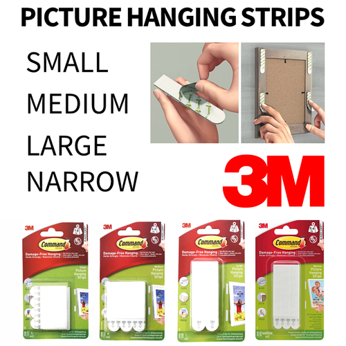 Command Strips LARGE MEDIUM SMALL NARROW Picture Hanging Frame Stick on UK 3M | eBay