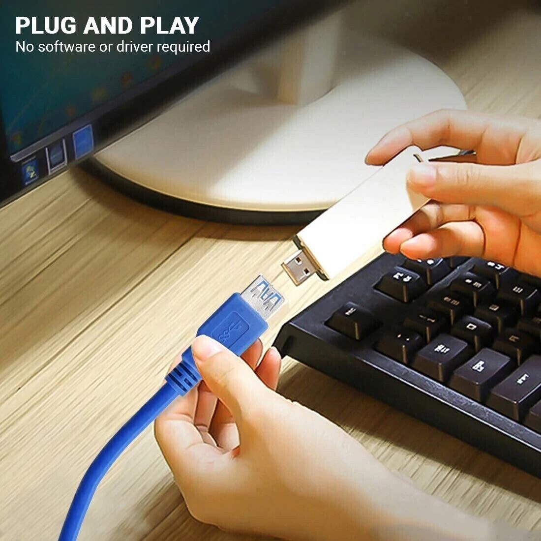 USB 3.0 High Speed Extension Cable Lead A Male To Female Extension 0.5M ...