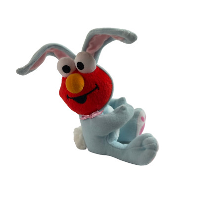 A182 Tyco Sesame Street Elmo Easter Bunny Clip Plush 6" Stuffed Toy ...