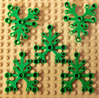 Lego Leaves 6x5 Green Leaf Tree Landscaping Foliage Decorating NEW X5 ...