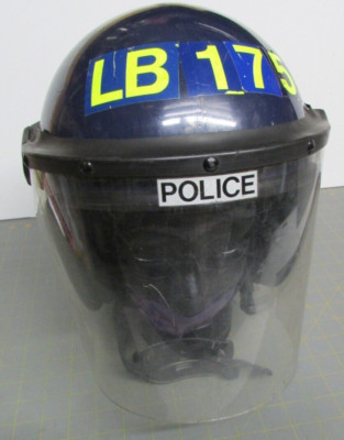 Ex Police Riot Helmet Argus 017T Blue Public Order Forces Security PROP ...