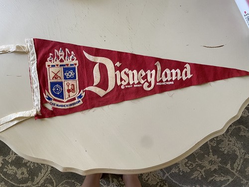Vintage Walt Disney Productions Disneyland Pennant Banner Flag 24" | eBay