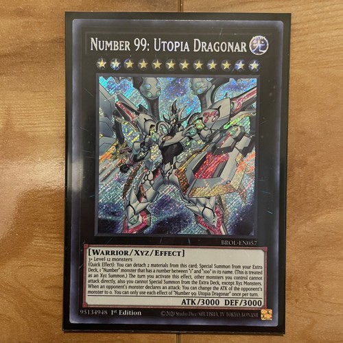 YuGiOh Number 99 Utopia Dragonar BROL-EN057 1st Edition Secret Rare ...