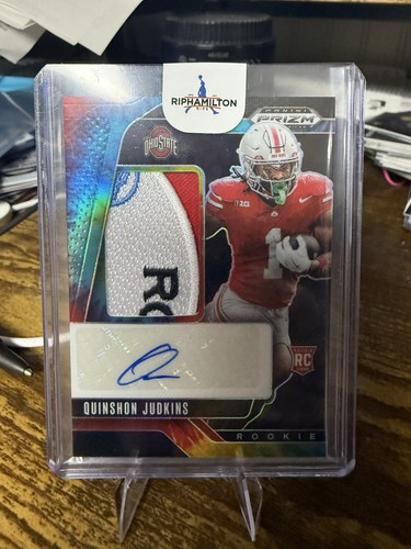 2025 Prizm Draft Picks Quinshon Judkins Patch Auto Ohio State Rose bowl ...