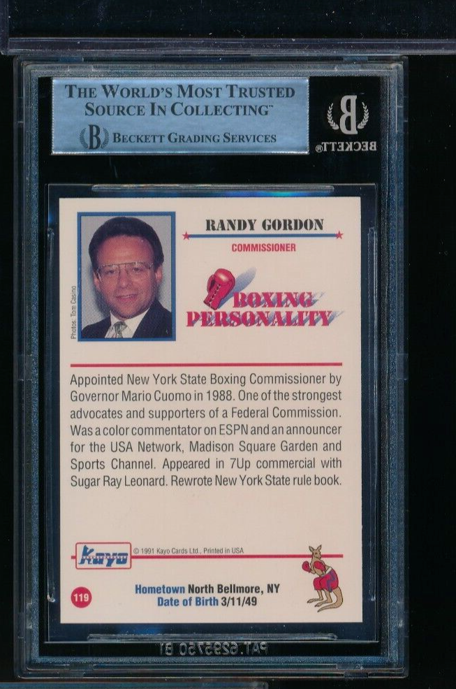 1991 Kayo Randy Gordon #119 signed auto autograph BAS BECKETT crisp ...