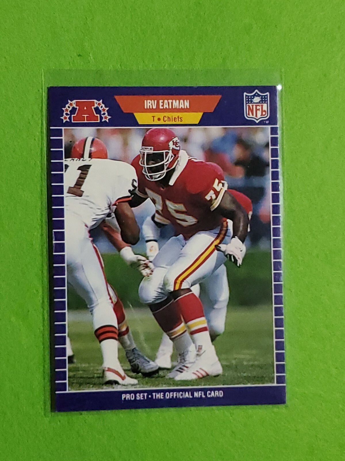 IRV EATMAN #170 NFL PRO SET 1989 KANSAS CITY CHIEFS TACKLE TRADING CARD ...