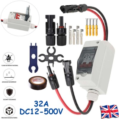 Solar DC Circuit Breaker DC12-500V 32A PV Disconnect Box Isolator ...