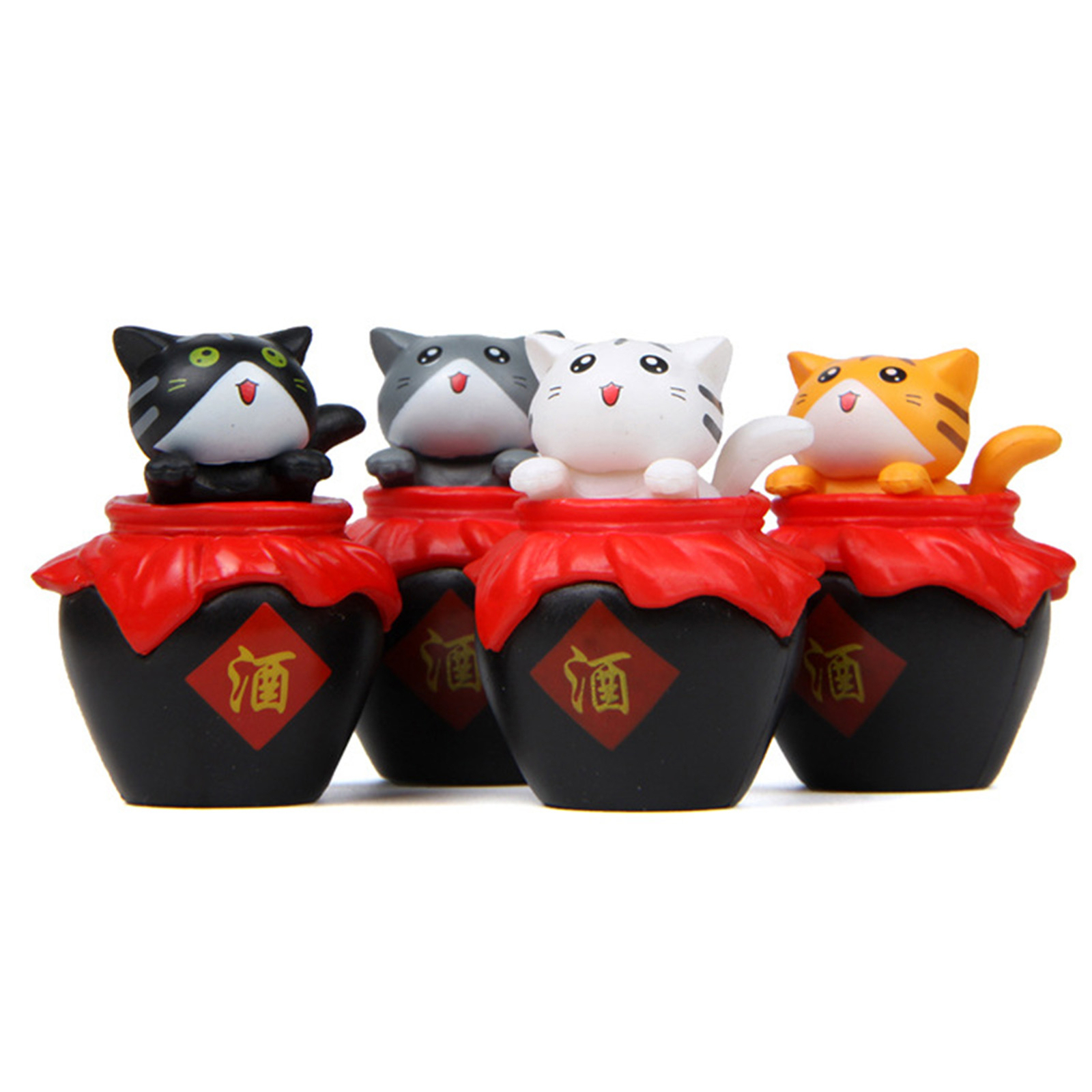 Animal Figure Cute Collectible Kitten Model Ornament Garden Decoration ...