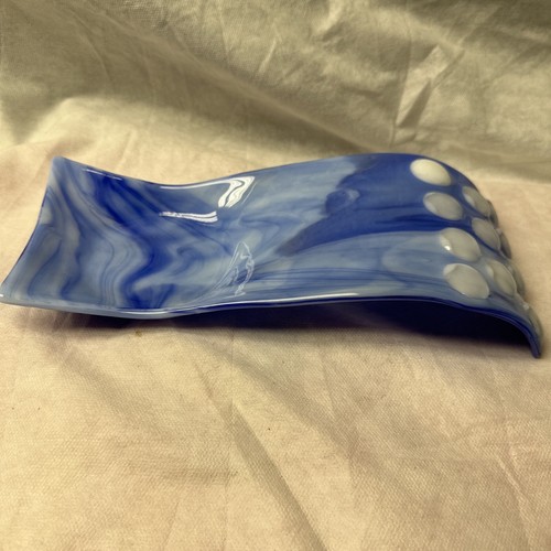 * Hand Made Fused Glass Wave Shaped Spoon Rest | eBay