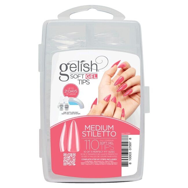 Gelish Soft Gel Tips Medium Stiletto Soft Gel Tips - 110 ct | eBay