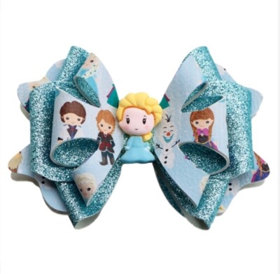 Pre-cut faux leather hair bow kits, 4 inch , PREMIUM DIY KIT Frozen ...