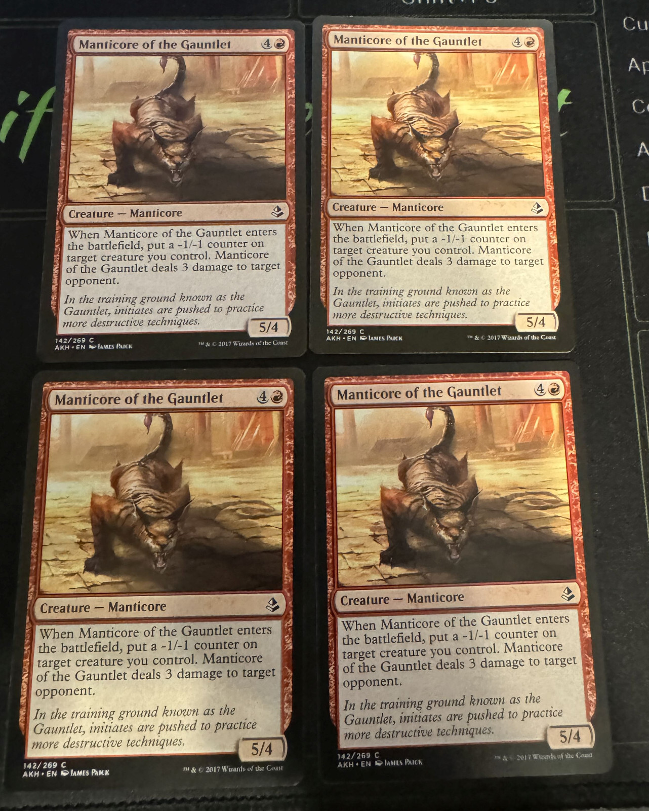 Manticore of the Gauntlet x4 Amonkhet Magic the Gathering MTG | eBay