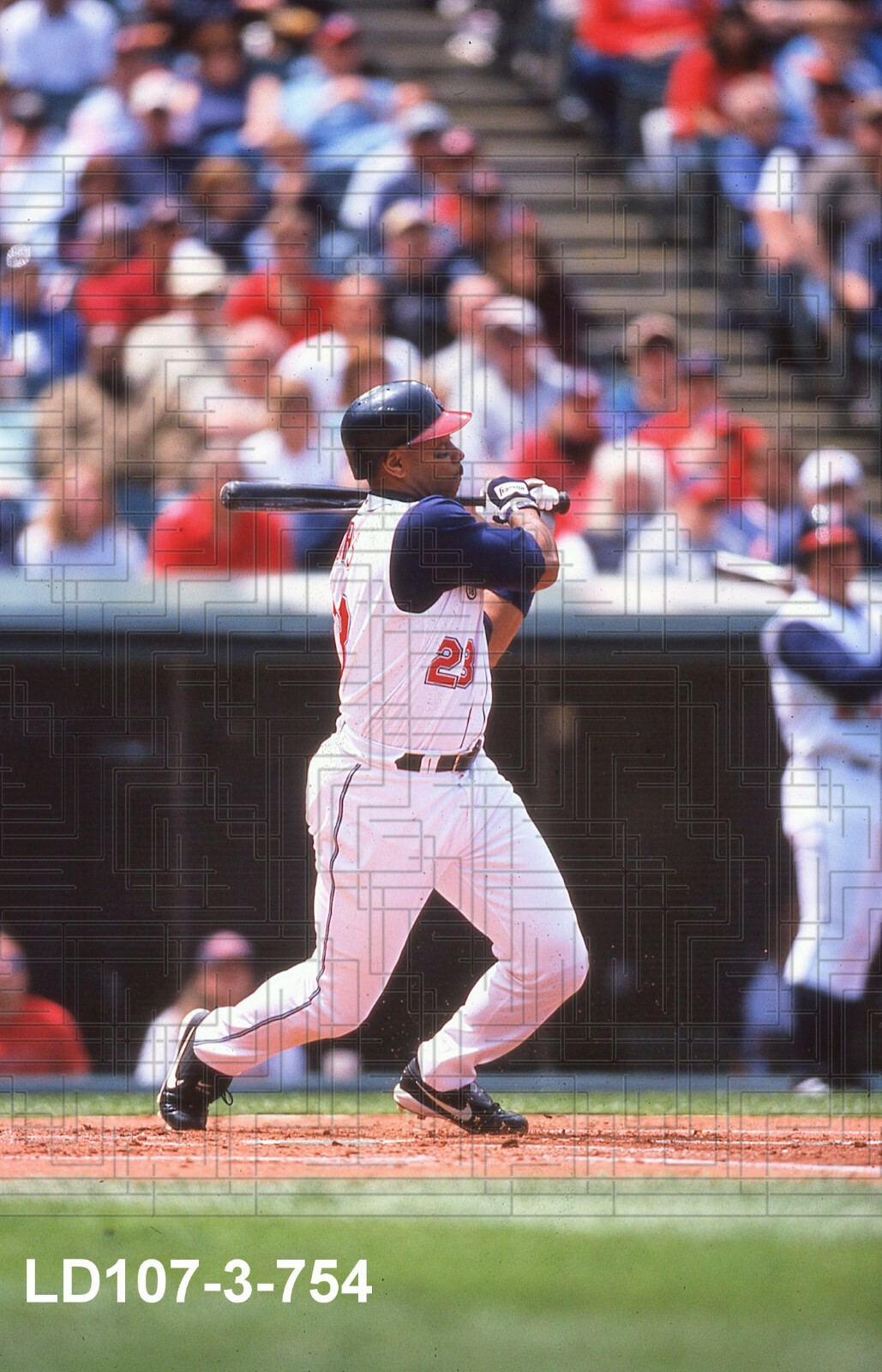 Ellis Burks - 2003 Cleveland baseball - 35mm color slide - LD107-3-754 ...