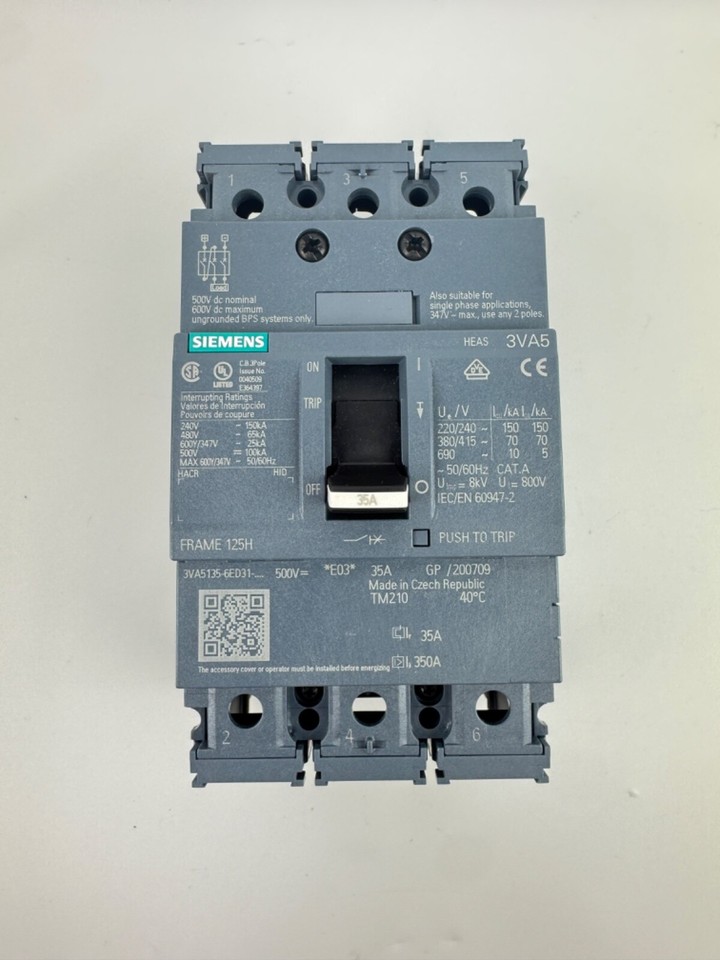 Siemens 3VA5135-6ED31-0AA0 Circuit Breaker 125H Breaking Capacity, 35A TM210 | eBay