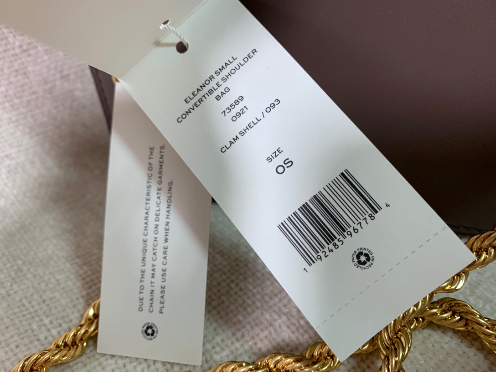 New Tory Burch Eleanor Clam Shell Taupe Small Convertible Shoulder ...