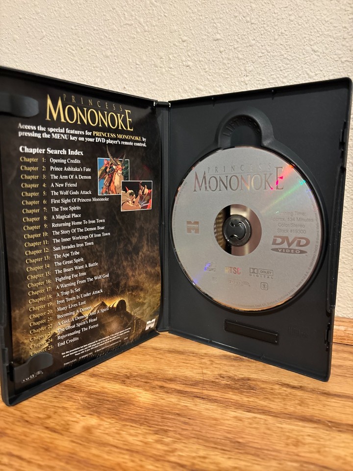 Princess Mononoke (DVD, 1999) Hayao Miyazaki Studio Ghibli 717951007414 ...