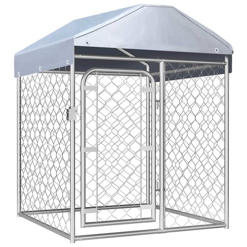 Dog Kennel Silver Galvanized steel, Polyethylene Large Locks ...