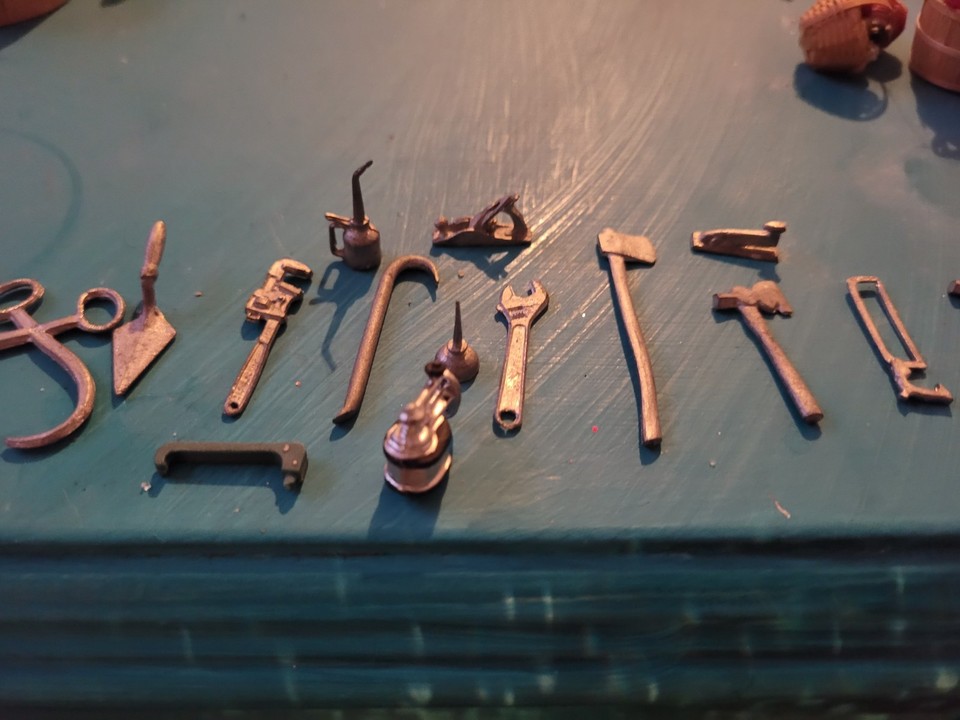 EARLY 1900s ARCADE CARPENTER SET MINI NICKEL PLATED TOOLS | eBay