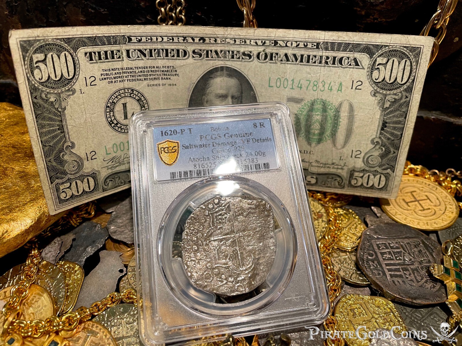 FULL DATE 1620 PCGS BOLIVIA ATOCHA SHIPWRECK MEL FISHER COA PIRATE ...