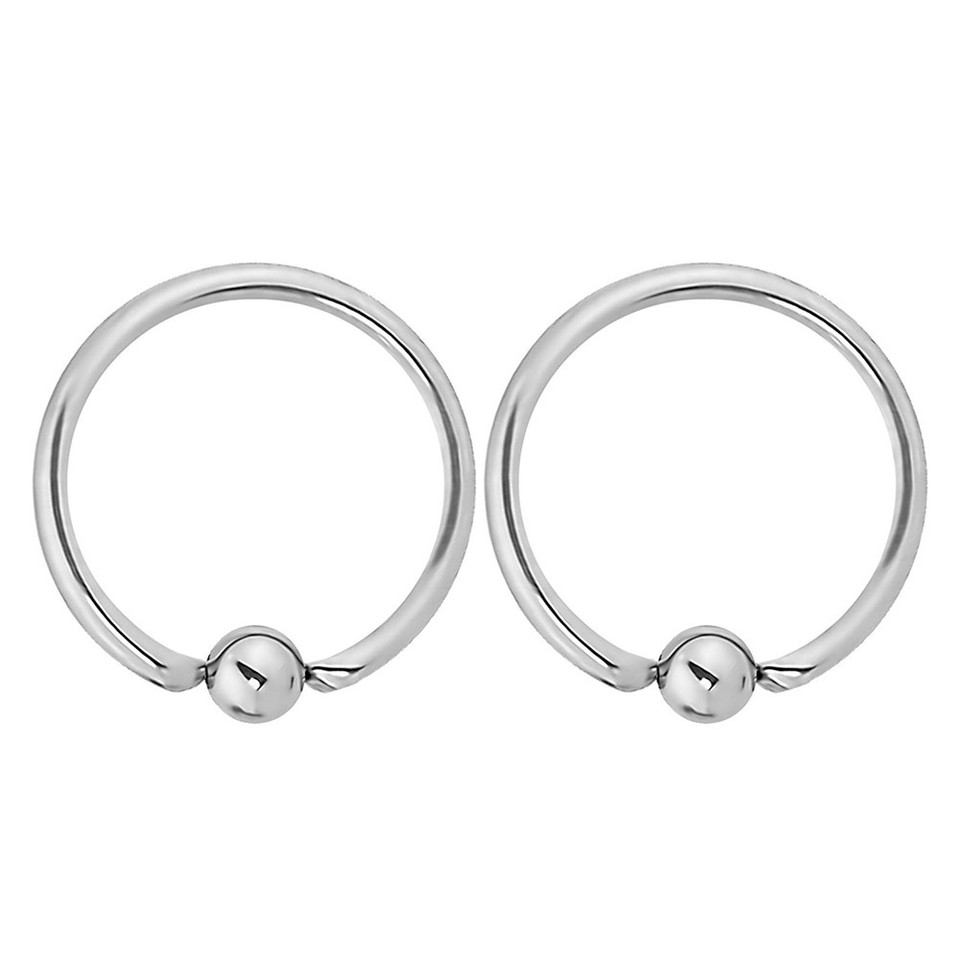 Pair of Captive Ring Made of Surgical Steel Multiple Gauges ans Sizes ...