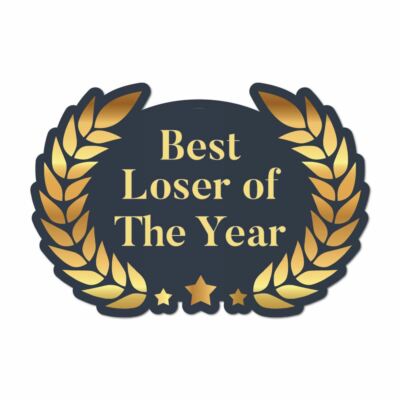 Best Loser Of The Year Award Car Sticker Decal Funny Joke Banter Friend ...