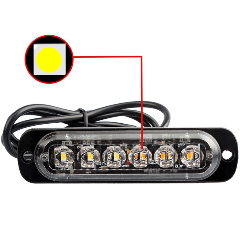 10 X Yellow 6LED Car Truck Emergency Beacon Warning Hazard Flash Strobe ...
