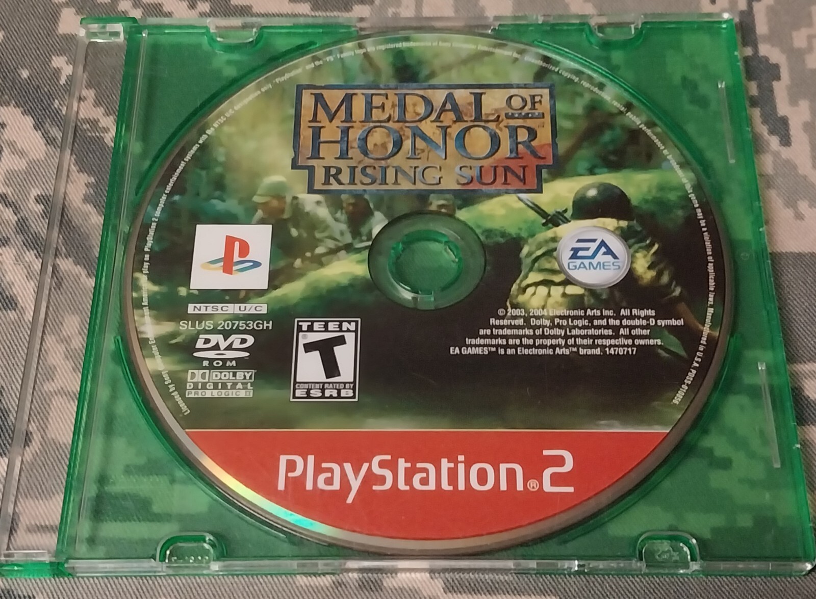 MEDAL OF HONOR Rising Sun PS2 Game Disc Sony PlayStation 2 2003 Pearl ...
