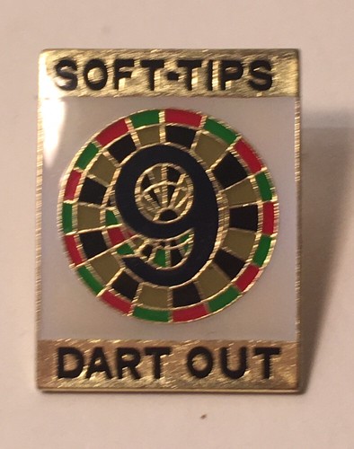 Soft Tips Dart Out #9 Darts Comp Pin Badge Lapel Pinback Dartboard ...