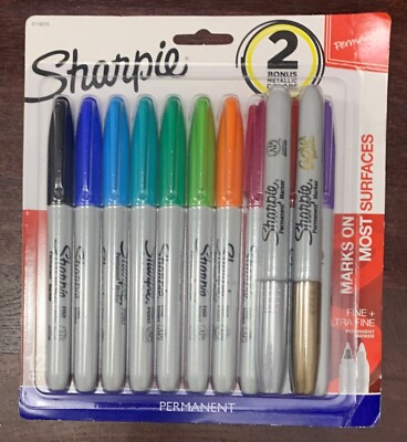 Sharpie 12ct Fine+ Ultra fine Permanent Markers Set -Marks on Most ...