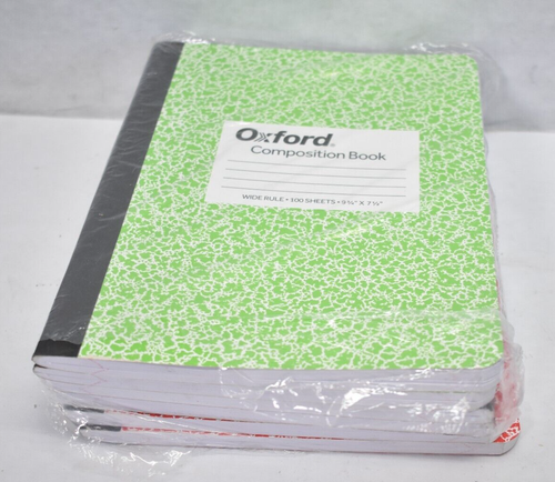 Lot of 6 Oxford Composition Books Green/Red/Blue Marble Design Wide ...