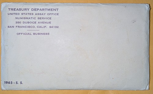 1965 SMS Set Original Envelope 40% Silver Kennedy US Special Mint Set ...
