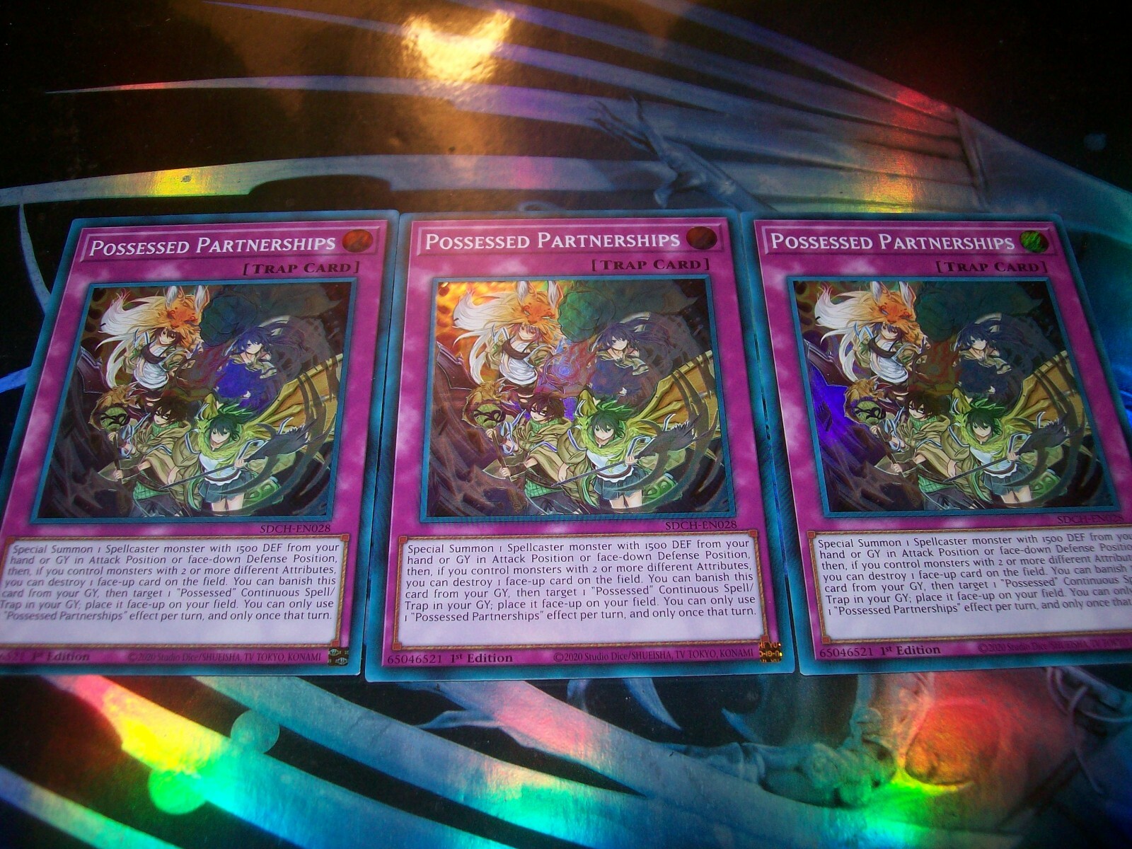 3x Possessed Partnerships 1st Edition Super Rare SDCH-EN028 Yu-Gi-Oh ...