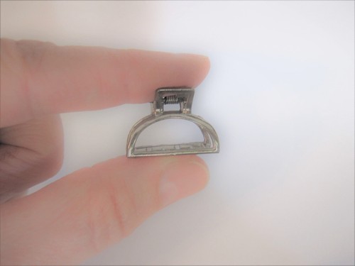 Tiny small dark silver tone metal hair claw clip | eBay