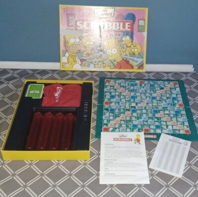 💥THE SIMPSONS SCRABBLE BOARD GAME BOXED INCOMPLETE IN GOOD USED ...