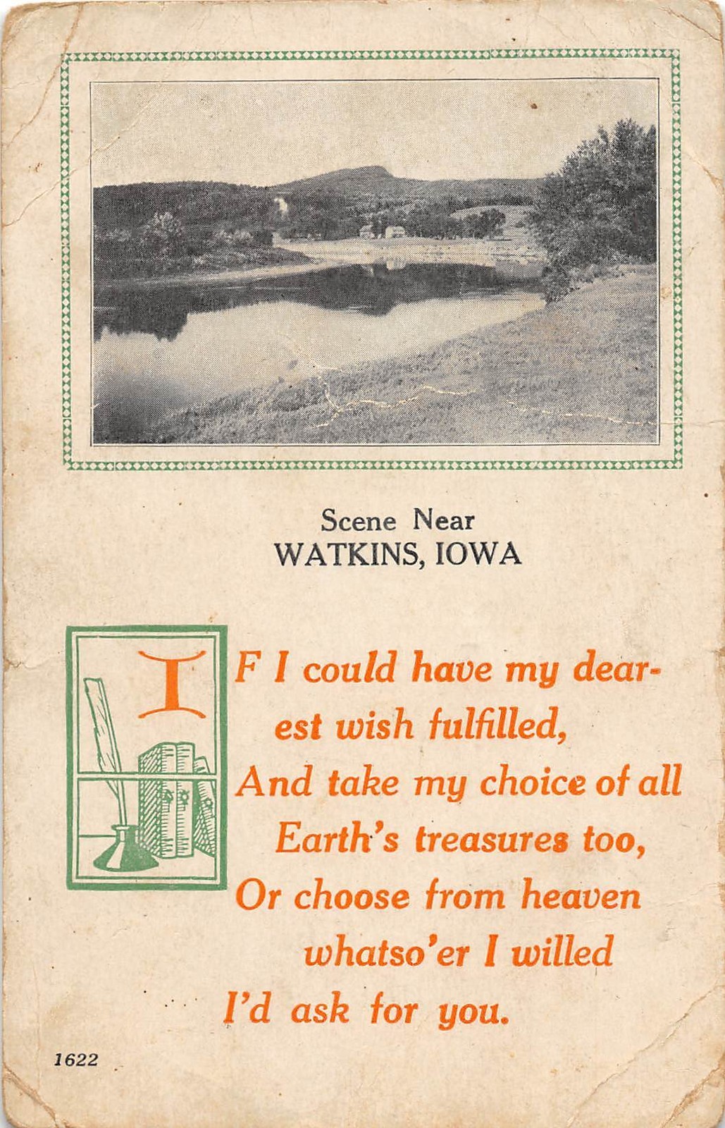 B44/ Watkins Iowa Ia Postcard 1914 Scene Near Watkins Earth's Treasures ...