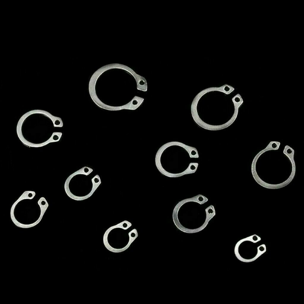 AU 100pcs 304 Stainless Steel External Circlip Retaining Clip Ring Kit ...