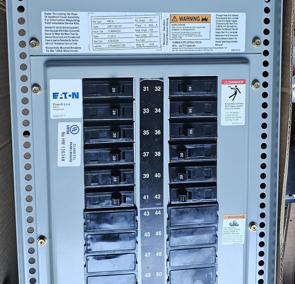New in Box EATON Pow-R-Line PRL-1a 200amp Panelboard 1C96649G02 ...